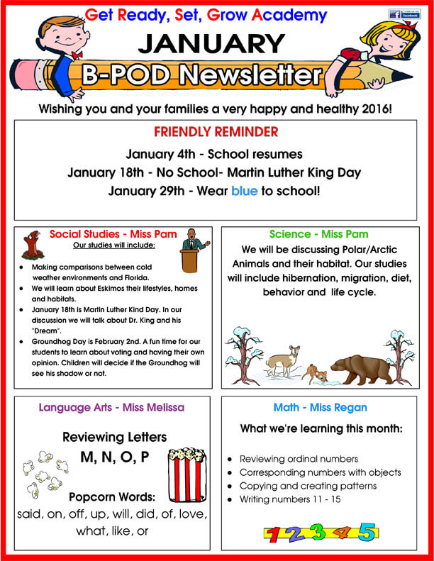 Delray Beach Day Care Facility | Monthly Newsletter