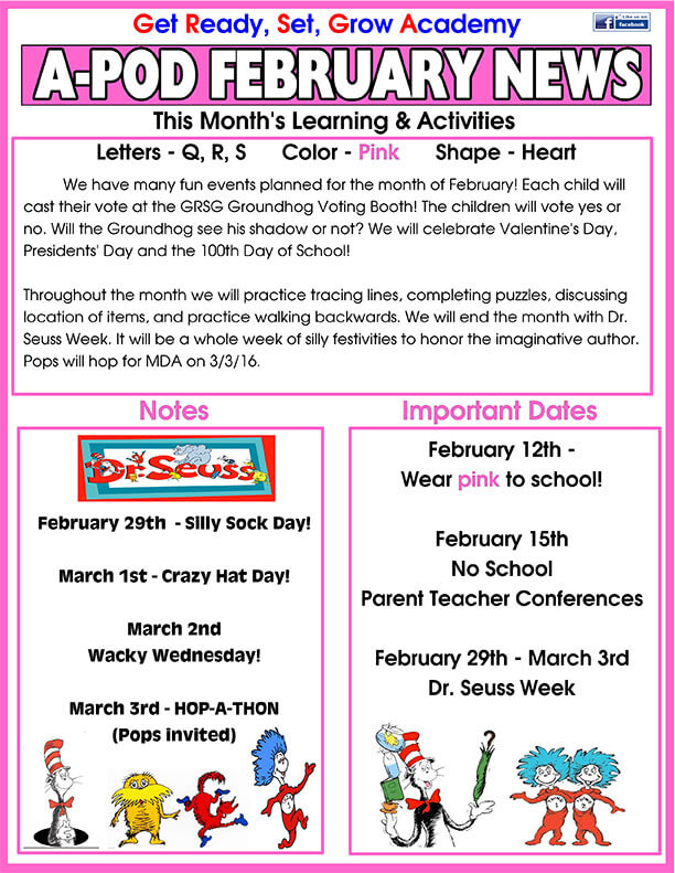 Delray Beach Day Care Facility | Monthly Newsletter