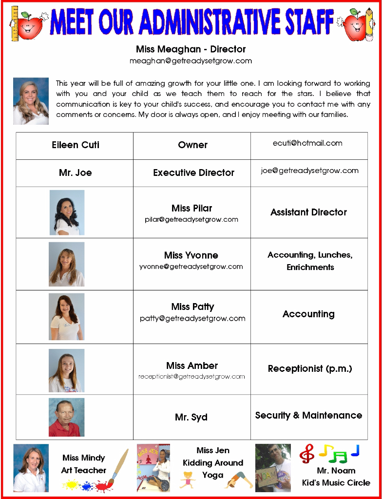 Administrative Staff - Get Ready Set Grow