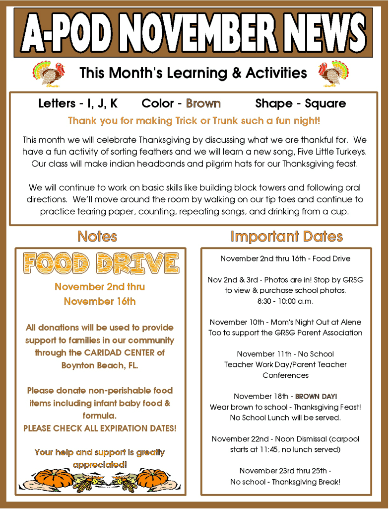Monthly Newsletters - Get Ready Set Grow