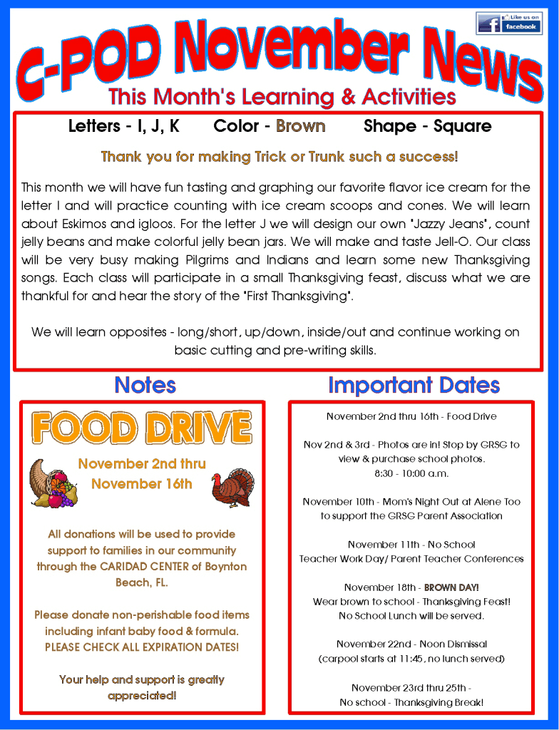 Monthly Newsletters - Get Ready Set Grow