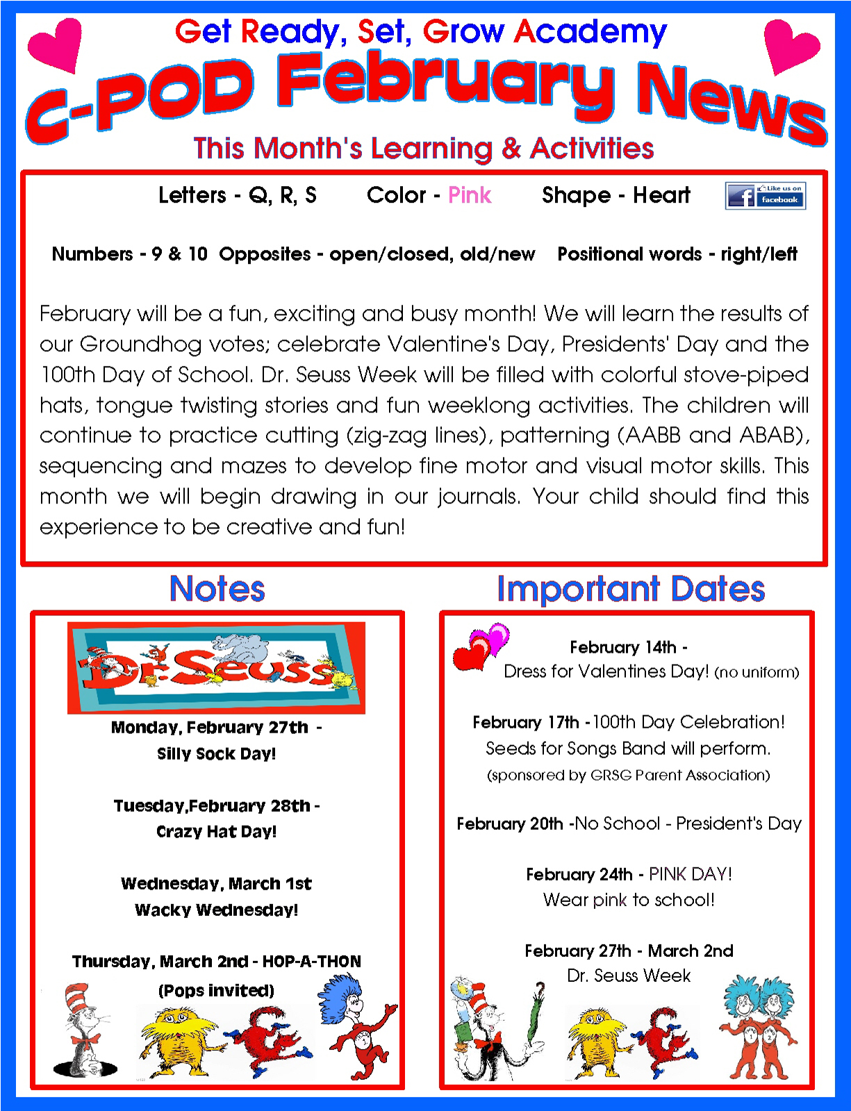 Monthly Newsletters - Get Ready Set Grow