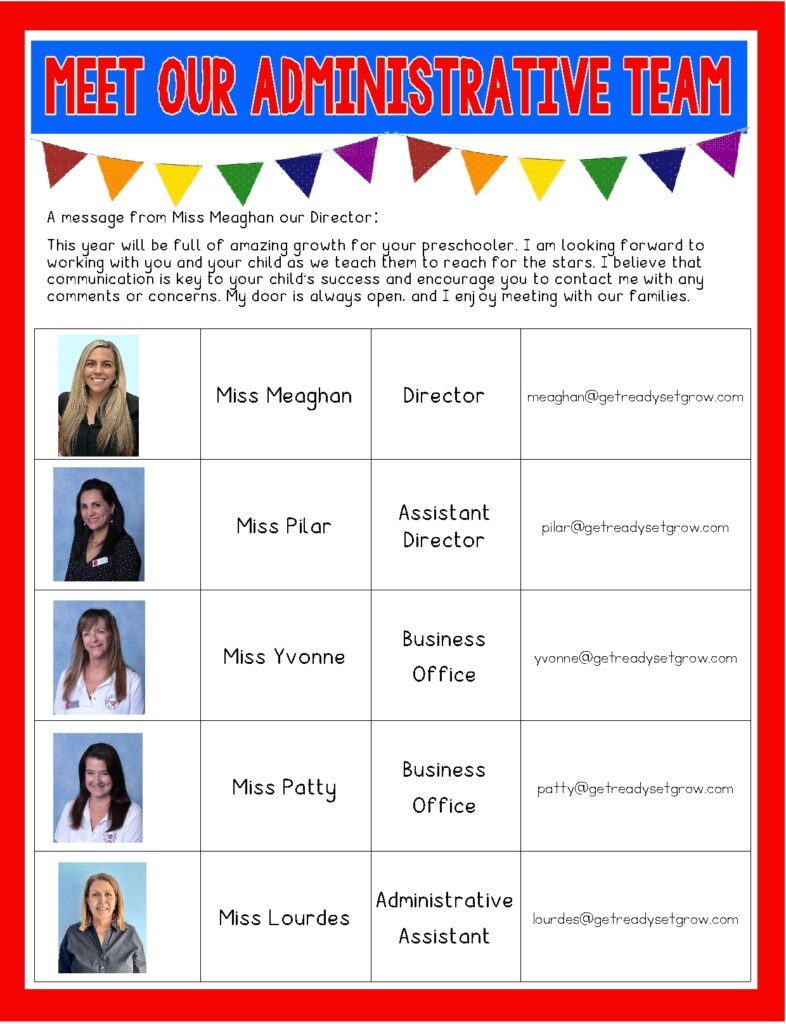 Administrative Staff - Get Ready Set Grow